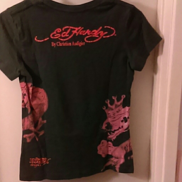 Ed Hardy | Tops | Ed Hardy Rhinestone Shirt | Poshmark